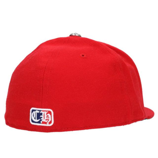 クロムハーツ サイズ:7　5/8  FITTED WOOL ACRYLIC SERGE ハート刺繍クロスボタン帽子 中古 SJ02 クロムハーツ サイズ:7 5/8 FITTED WOOL ACRYLIC SERGE ハート刺繍