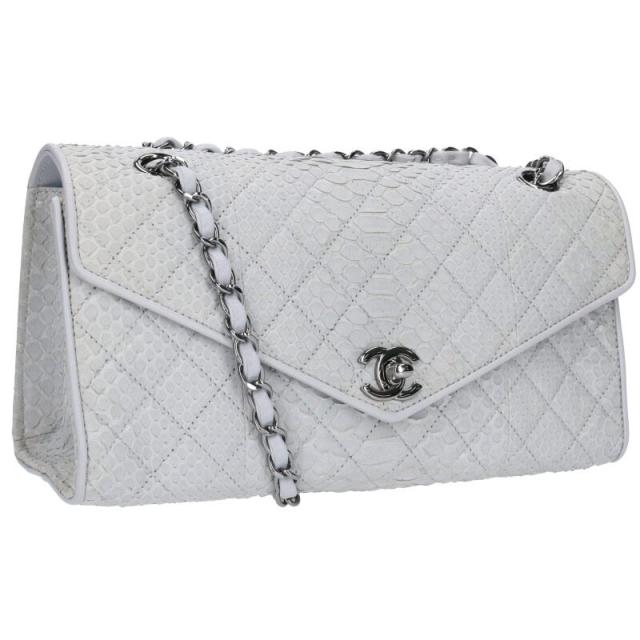 シャネル   マトラッセ ココマークパイソンチェーンショルダーバッグ 中古 GZ11