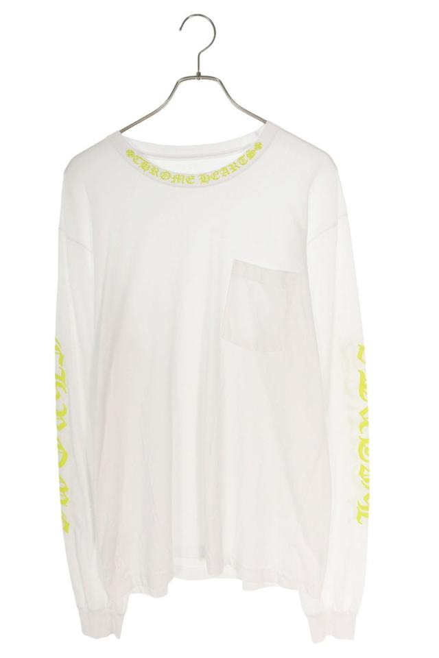 クロムハーツ サイズ:XL  CH L S  1 ネックロゴ長袖カットソー 中古 OM10