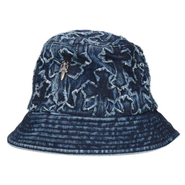 クロムハーツ サイズ:S  U-CHUM-FBRC クロスパッチデニムバケットハット 中古 SJ02