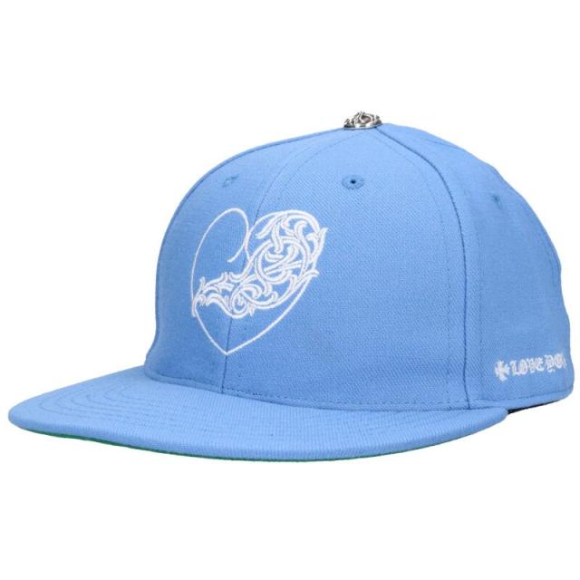 クロムハーツ サイズ:7.625  FITTED WOOL ACRYLIC SERGE ハートロゴ刺繍クロスボールベースボール帽子 中古 BS99