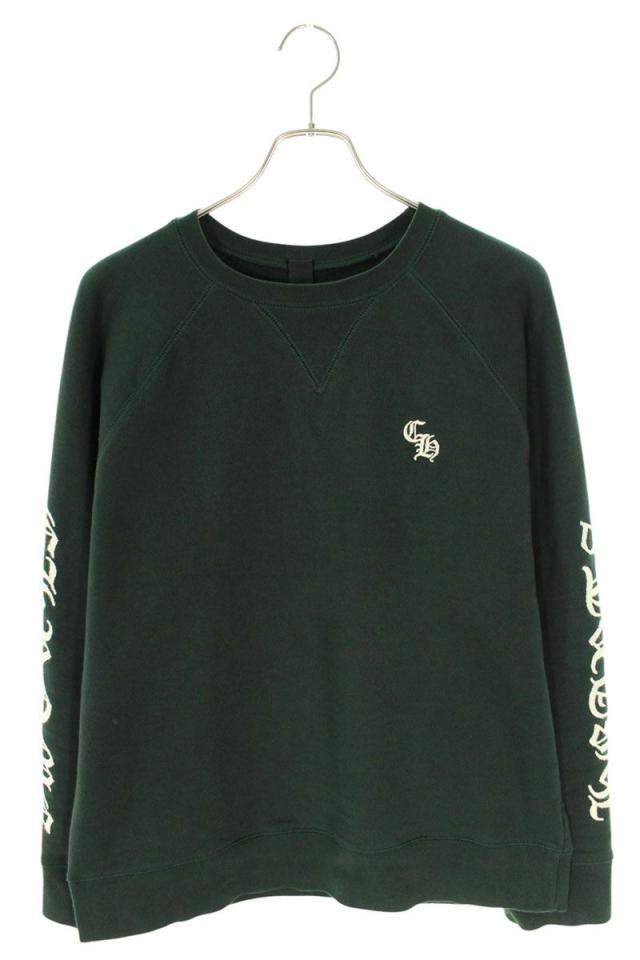 クロムハーツ サイズ:L  SLO RIDE クロスパッチ付きCHロゴ刺繍クルーネックスウェット 中古 GZ11