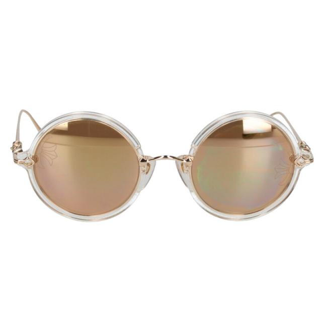 クロムハーツ サイズ:52□24-131  MOIST メタルテンプルラウンドフレームサングラス 中古 SJ02