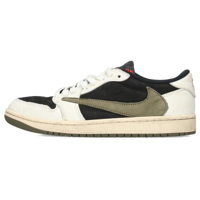 ナイキ  トラヴィススコット サイズ:25cm  WMNS AIR JORDAN 1 LOW OG OLIVE DZ4137-106 ウィメンズエアジョーダン1オリーブスニーカー 中古 OM10