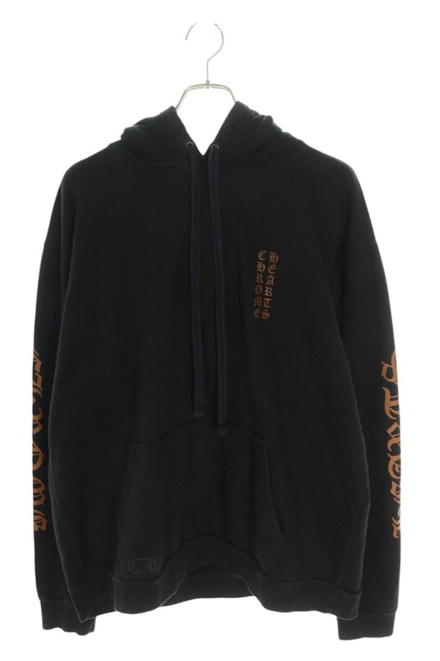 クロムハーツ サイズ:L  SWTSHRT PLVR アームロゴプリントパーカー 中古 NO05