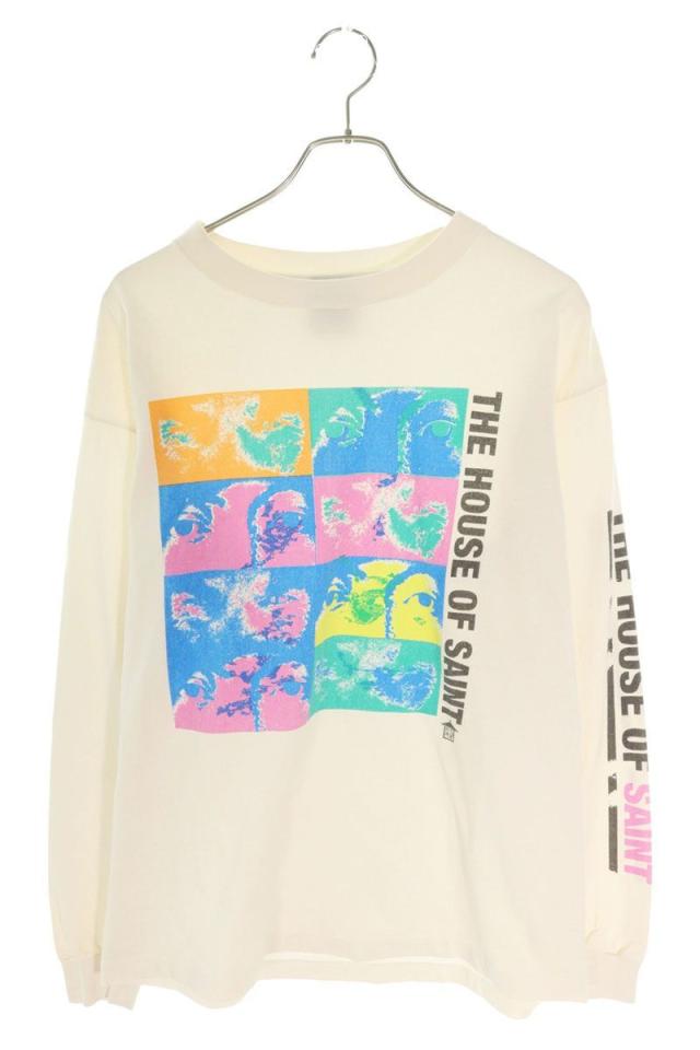 セントマイケル サイズ:L  23SS  SM-S23-0000-035 THI HOUSE OF SAINT プリント長袖カットソー 中古 SS13