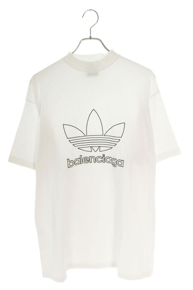 バレンシアガ サイズ:1  723976 TNVN8 ロゴ刺繍オーバーサイズTシャツ 中古 OM10