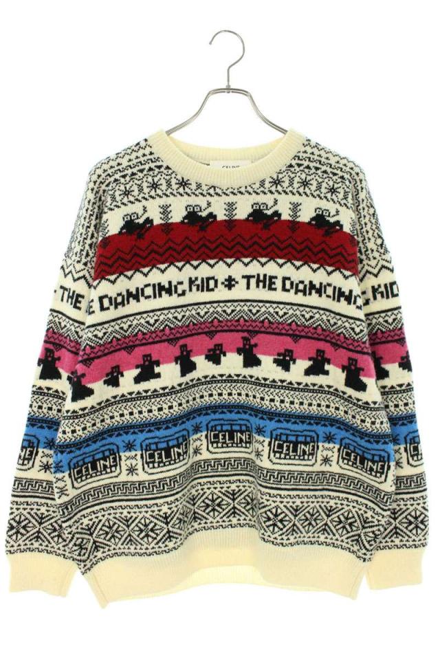 セリーヌバイエディスリマン サイズ:M  21SS  2A40L715M THE DANCING KIDジャカードウールニット 中古 SS13