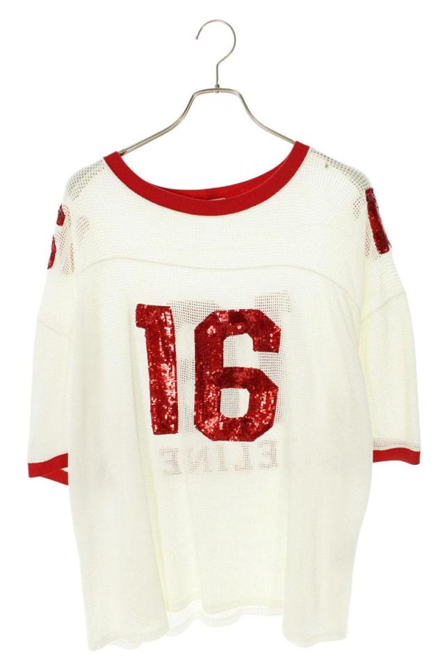 セリーヌバイエディスリマン サイズ:XS  23SS  2X18D818I エンブロイダリーオーバーサイズTシャツ 中古 OM10