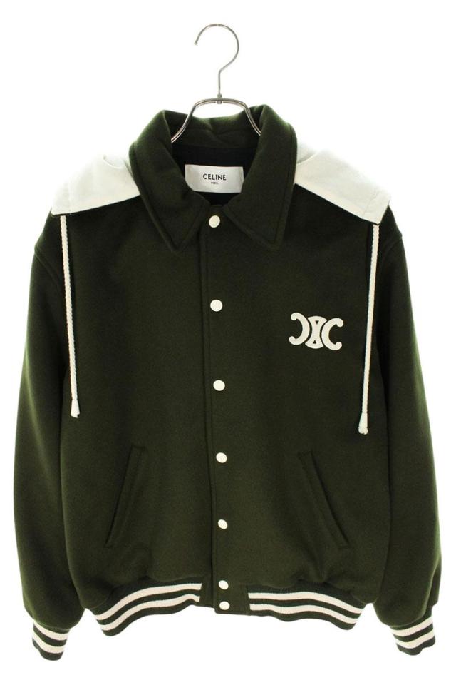 セリーヌバイエディスリマン サイズ:42  22AW  2V49I6700 フード付きトリオンフバーシティブルゾン 中古 BS55