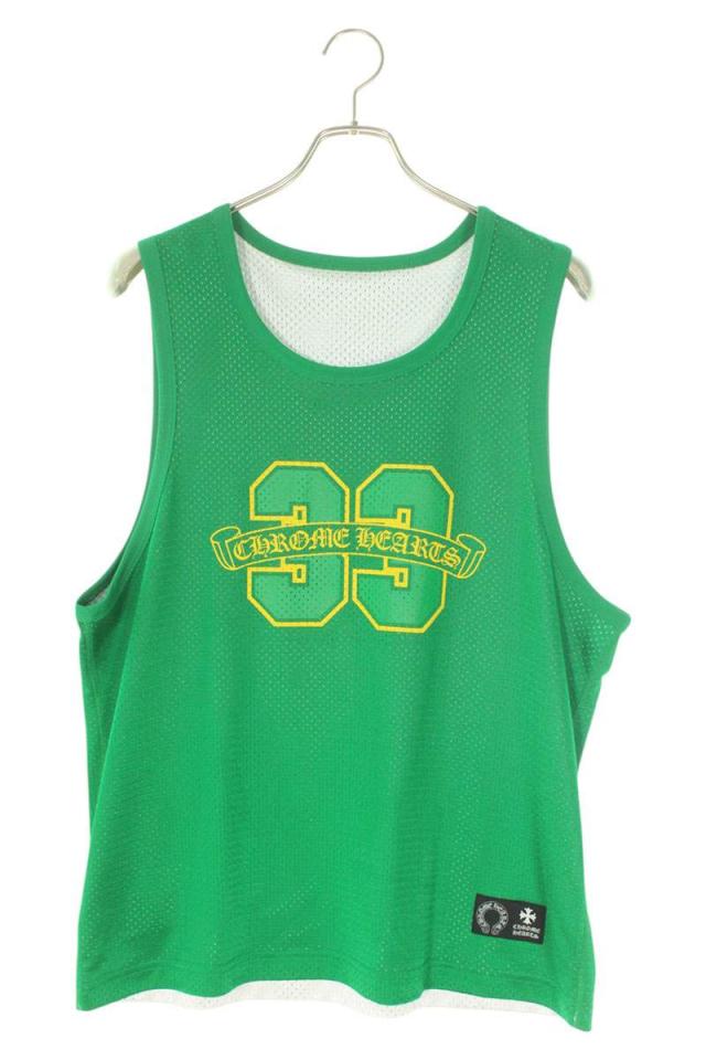 クロムハーツ サイズ:S  U BSKTBL JERSEY リバーシブルCHロゴプリントメッシュタンクトップ 中古 SJ02