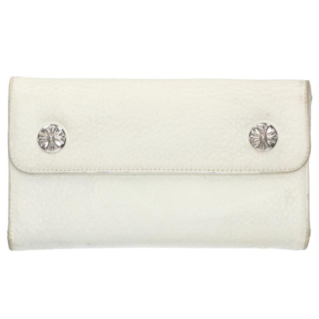 クロムハーツ   WAVE CROSS BALL ウェーブ クロスボールボタンレザーウォレット財布 中古 SS07