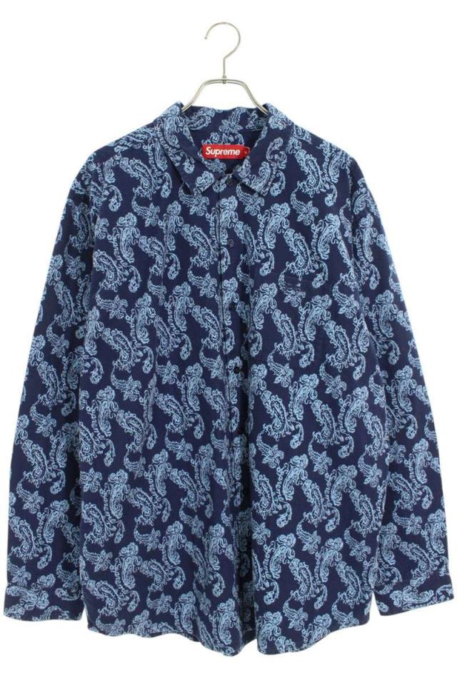 シュプリーム サイズ:XL  24AW  Paisley Flannel Shirt ペイズリーフランネル長袖シャツ 中古 BS55