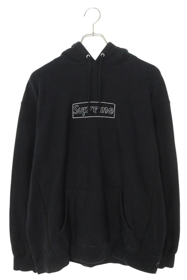 シュプリーム  カウズ サイズ:L  21SS  Chalk Box Logo Hooded Sweatshirt チョークボックスロゴプルオーバーパーカー 中古 OM10