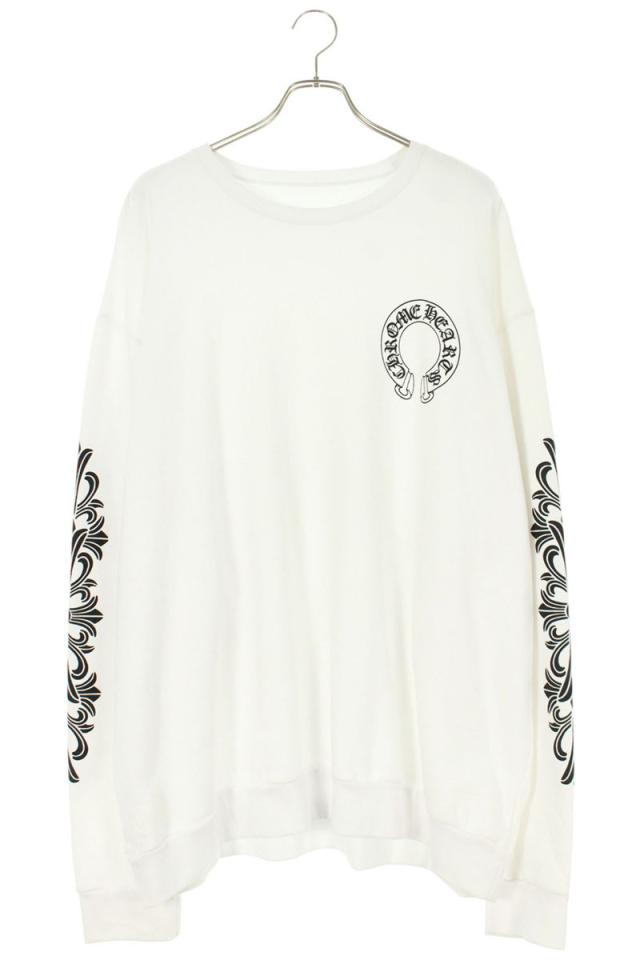 クロムハーツ サイズ:XXL  SWTSHRT PLVR バックホースシュー袖フローラルプリントスウェット 中古 GZ11