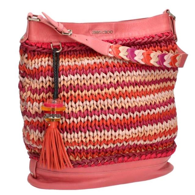 ジミーチュウ  編み込みレザーショルダーバッグ 中古 BS99