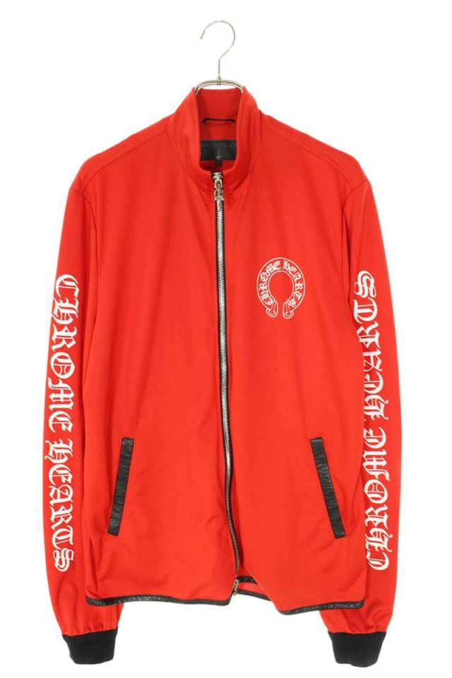 クロムハーツ サイズ:XL  TRACK JACKET トラックジャケット レザー切替カシミヤ混ダガージップジャージジャケット 中古 SS07