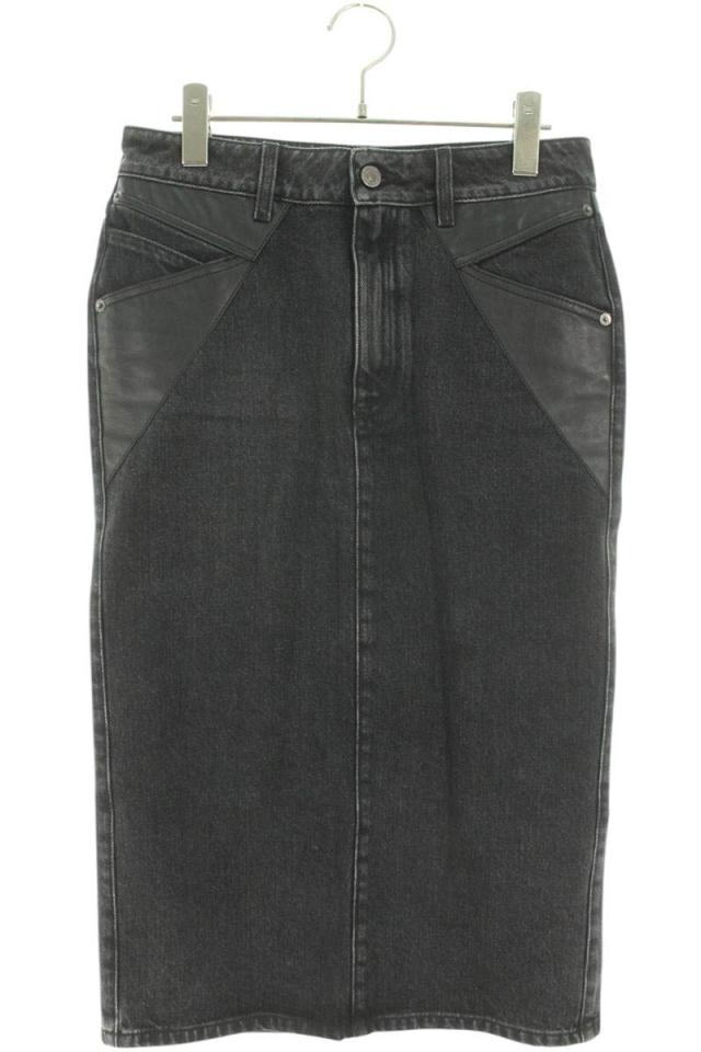 ジバンシィ サイズ:36  BW4073507N レザーディテール切替デニムスカート 中古 BS99
