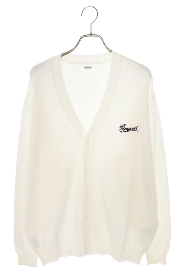 シークエル サイズ:L  23AW  SQ-23AW-KN-05 ロゴ刺繍ニットカーディガン 中古 BS99