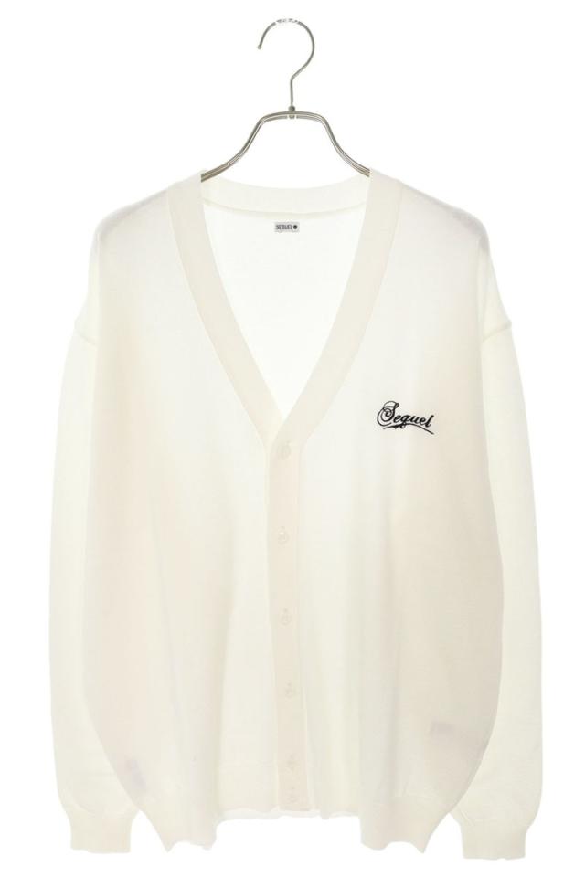 シークエル サイズ:L  23AW  SQ-23AW-KN-05 ロゴ刺繍ニットカーディガン 中古 BS99
