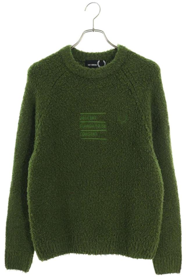 ラフシモンズ  フレッドペリー サイズ:S  SK6518 フロント刺繍ニット 中古 BS55