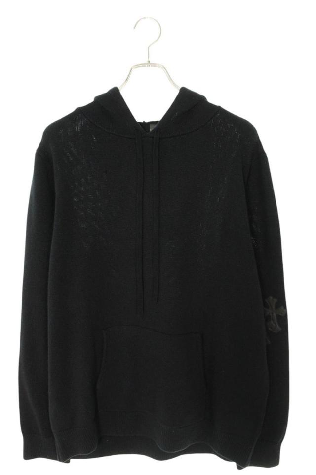 クロムハーツ サイズ:L  WAITING ROOM HD PLVR CSHMR クロスパッチ付きカシミアパーカー 中古 SJ02