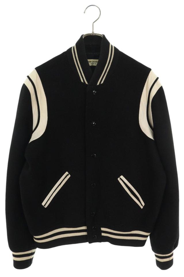 サンローランパリ サイズ:50  テディ 354718 Y580F レザートリムスタジャンブルゾン 中古 OM10