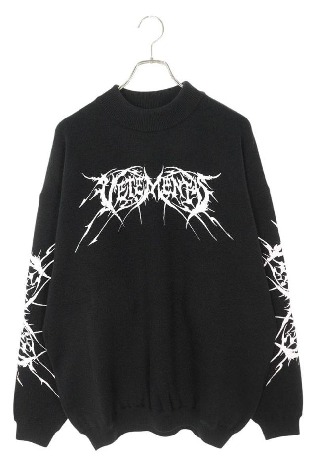 ヴェトモン サイズ:M  25SS  UA66KN100BW メタルロゴニット 新古品 SB01