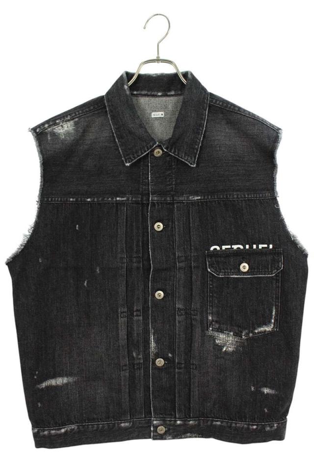 シークエル サイズ:L  24SS  SQ-24SS-JK-04 ダメージ加工デニムベスト 中古 BS99