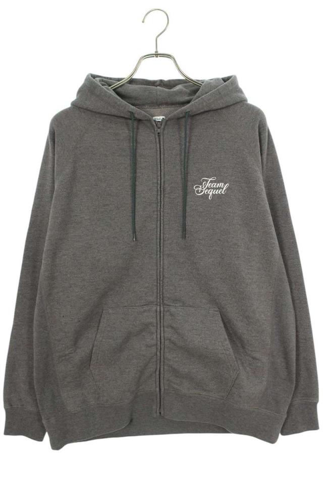 シークエル サイズ:M  24SS  SQ-24SS-HD-03 ロゴプリントパーカー 中古 BS99