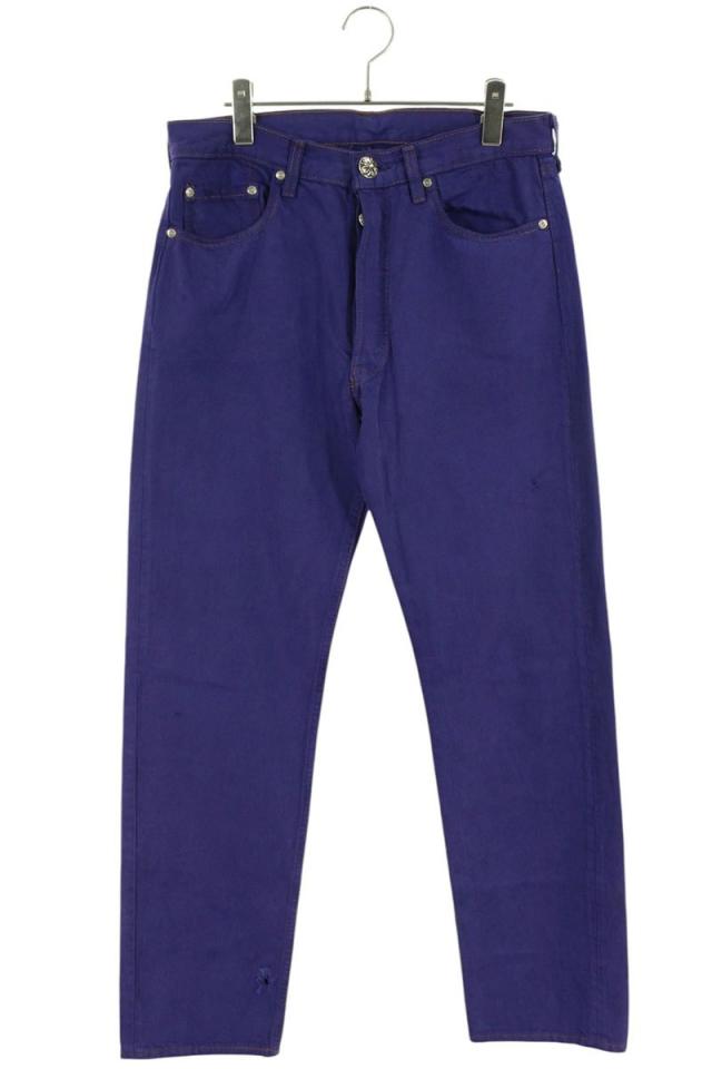 クロムハーツ サイズ:31インチ  U VNTG JEAN BLK RED TAB クロスボールボタンウォッシュドデニムパンツ 中古 SJ02