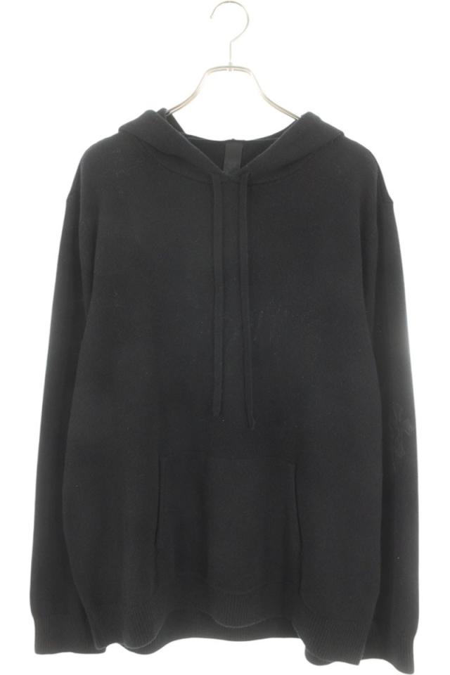 クロムハーツ サイズ:XL レザークロスパッチカシミアニットパーカー 中古 NO05