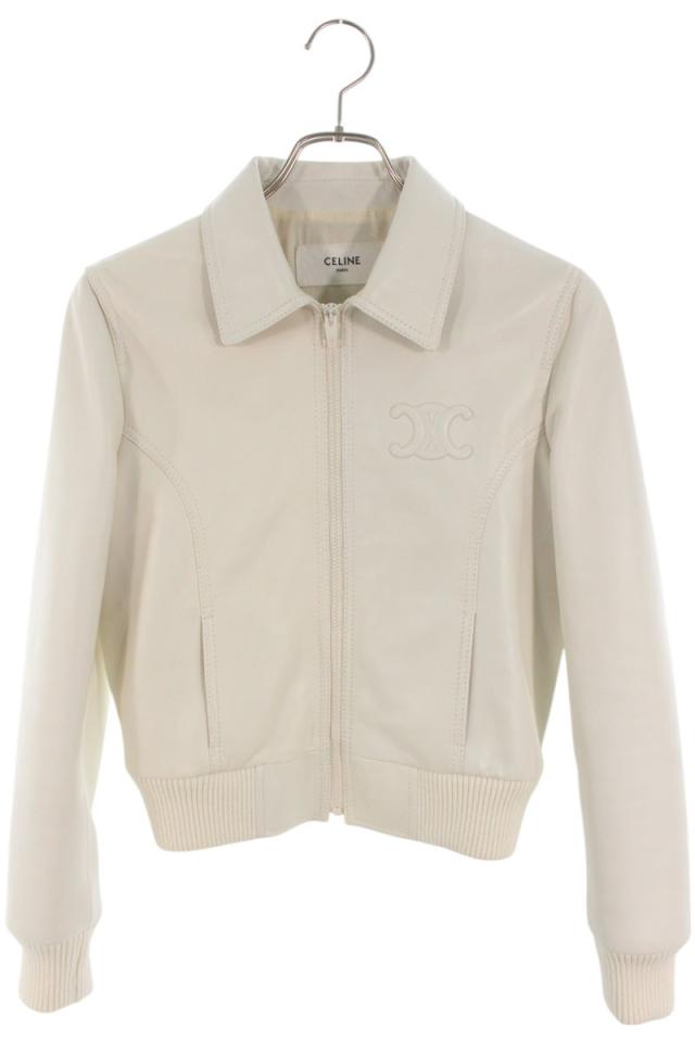 セリーヌバイエディスリマン サイズ:36  2EK06583C.01OP トリオンフレザーブルゾンジャケット 中古 BS55