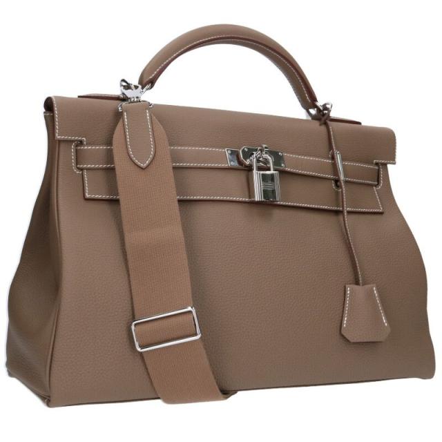 エルメス サイズ:42  マキシケリー42 B刻印 SV金具 エトゥープ トゴショルダーバッグ 中古 GZ14