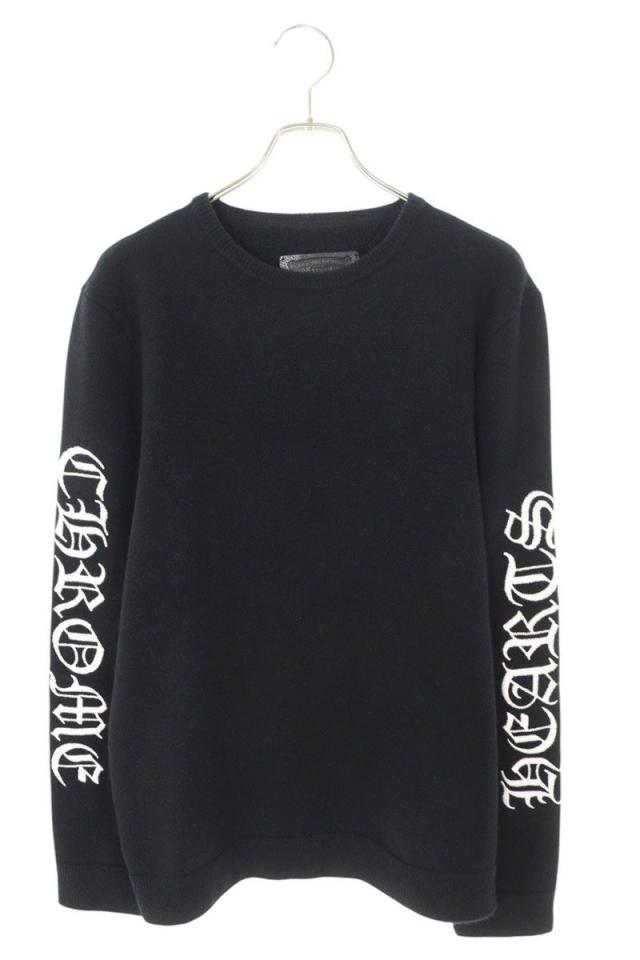 クロムハーツ サイズ:L 袖ロゴ刺繍カシミアニット 中古 OK15