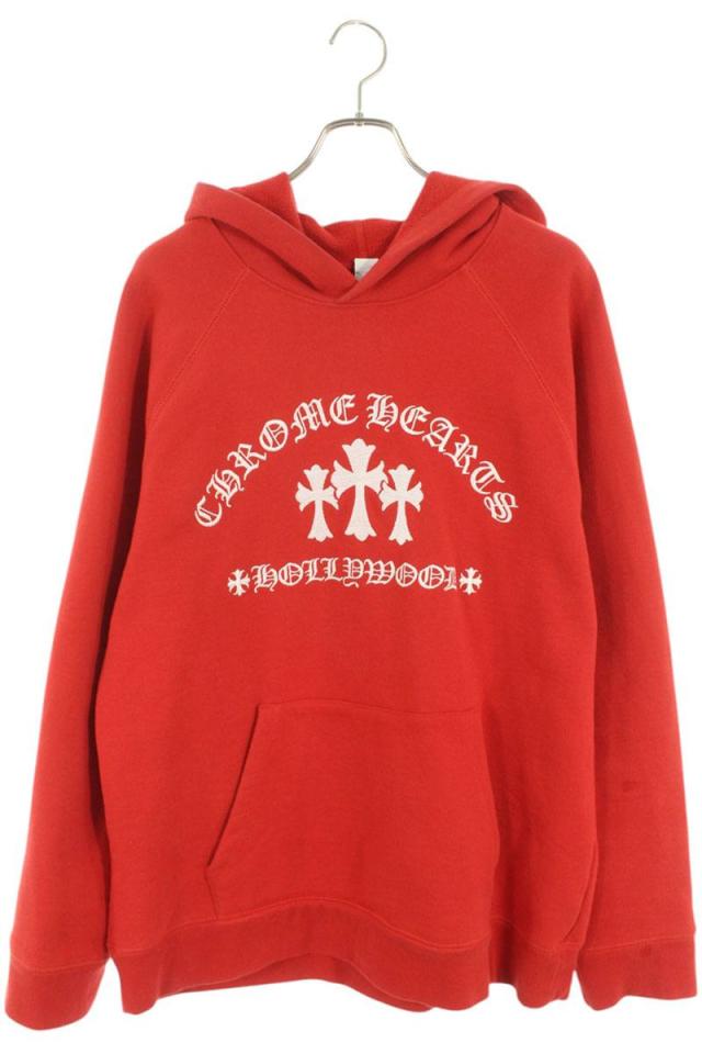 クロムハーツ サイズ:XL  SAILIN ON HD PLVR セメタリークロス刺繍プルオーバーパーカー 中古 GZ11