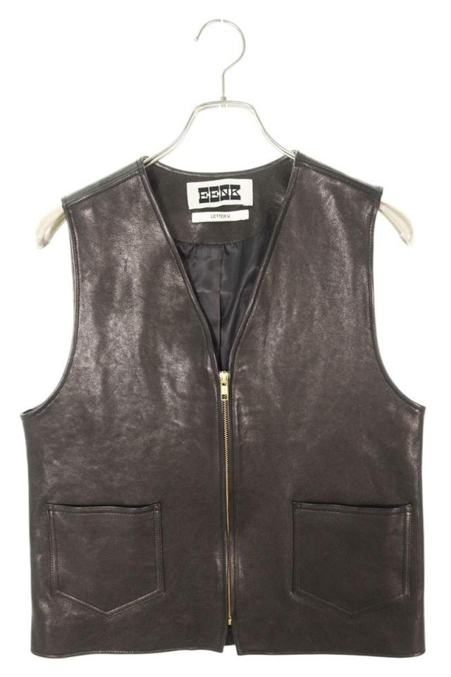 インク サイズ:M  EEV-1M450-VT03-ZB ラムスキンジップアップレザーベスト 中古 BS99
