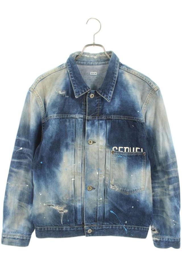 シークエル  フラグメントデザイン サイズ:M ダメージリペア加工デニムジャケット 中古 BS99