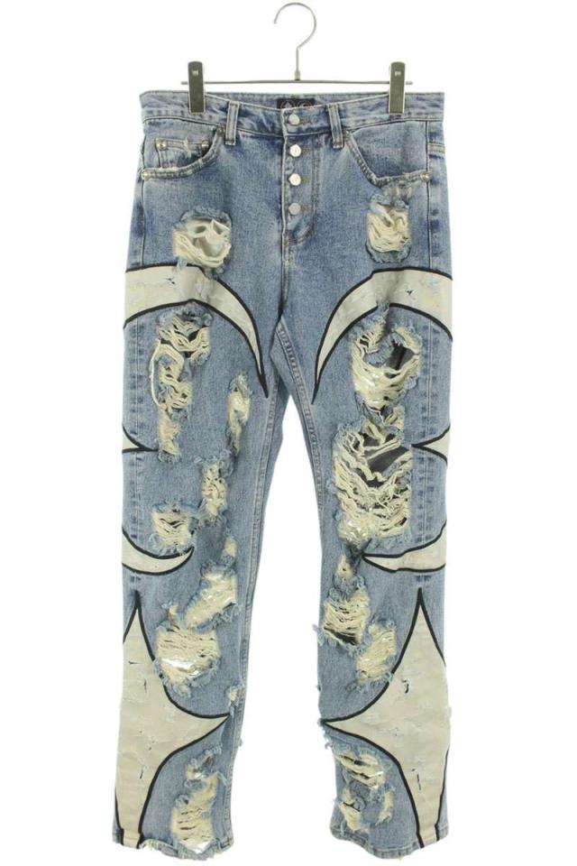 サグクラブ サイズ:1  TC24PT2101 ダメージ加工トライバルデニムパンツ 中古 BS55