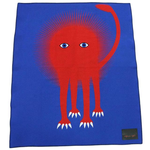 モワナ  永井一正  グラフィックカシミヤウールブレンド大判ブランケット 中古 BS99