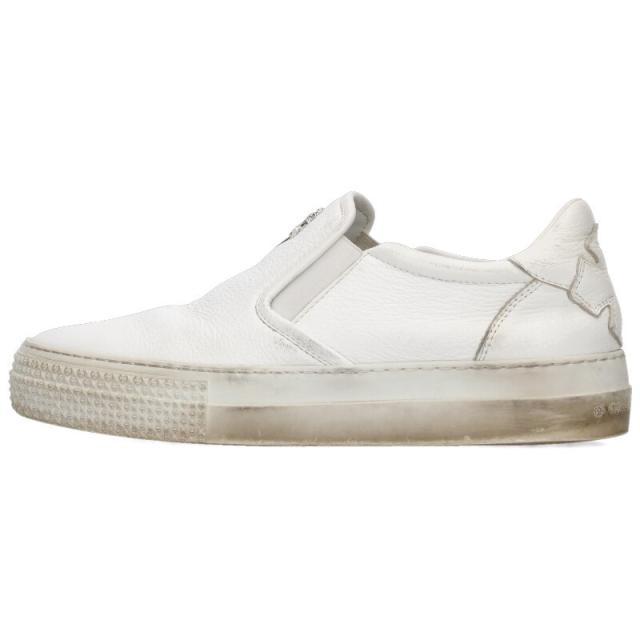 クロムハーツ サイズ:38  SLIP ON  スリッポン ダガー装飾レザースニーカー 中古 SJ02