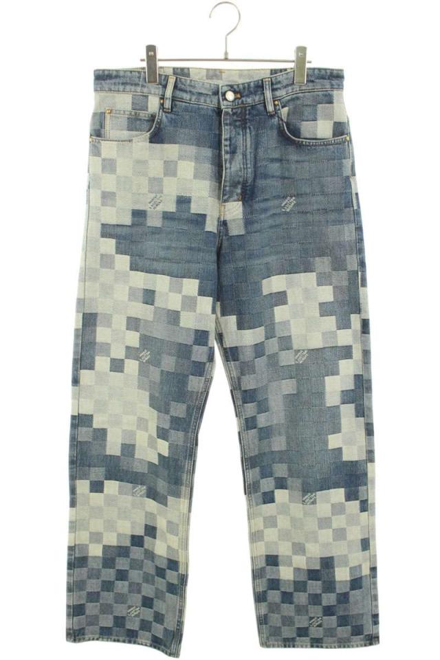 ルイヴィトン サイズ:32インチ  24SS  RM241 GCO HQD87W ダミエデニムスケートデニムパンツ 中古 SS13