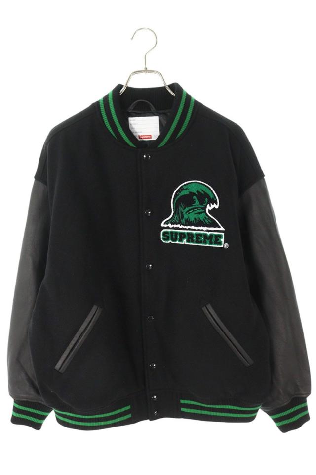 シュプリーム サイズ:L  24SS  Wave Varsity Jacket ウェーブヴァーシティジャケットブルゾン 中古 OM10
