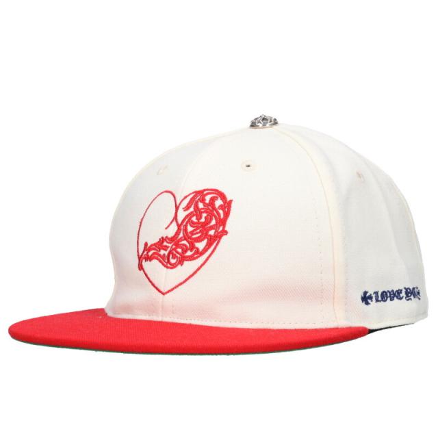 クロムハーツ サイズ:7.625  FITTED WOOL ACRYLIC SERGE ハートロゴ刺繍ベースボールキャップ 中古 OS06