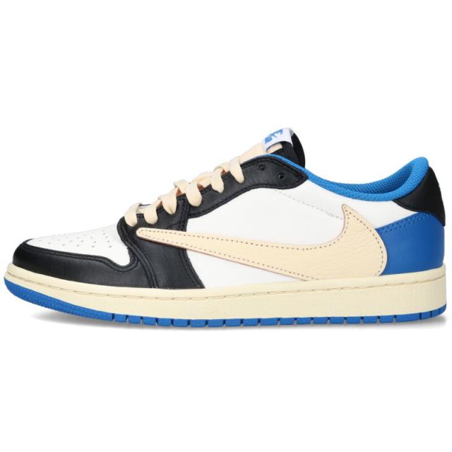 ナイキ  トラヴィススコット サイズ:25cm  AIR JORDAN 1 LOW OG SP FRAGMENT DM7866-140 エアジョーダン1ローミリタリーブルースニーカー 中古 SB01