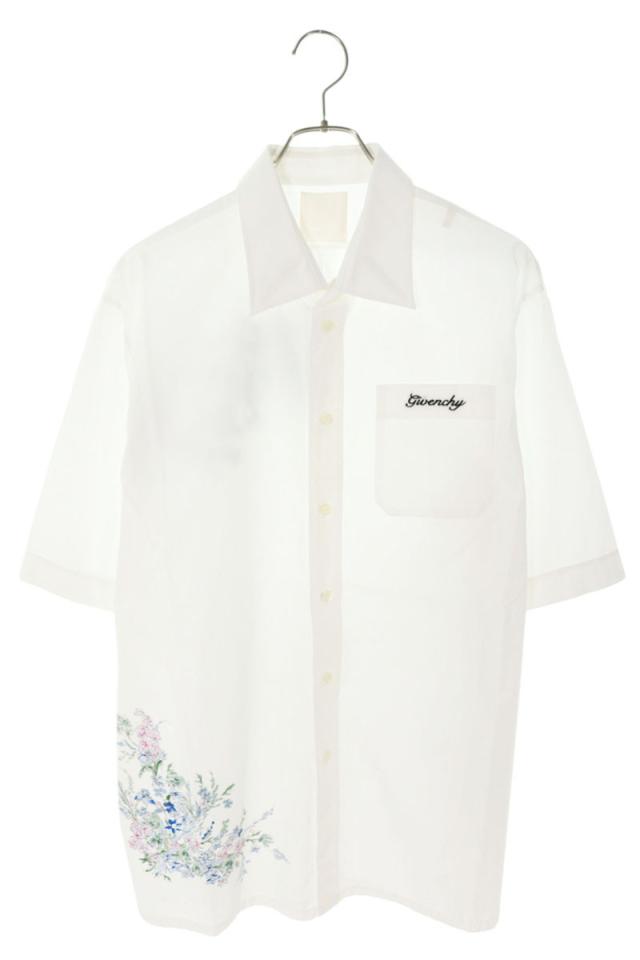 ジバンシィ サイズ:38  BM611F15JT ロゴフラワーポプリン半袖シャツ 中古 BS55