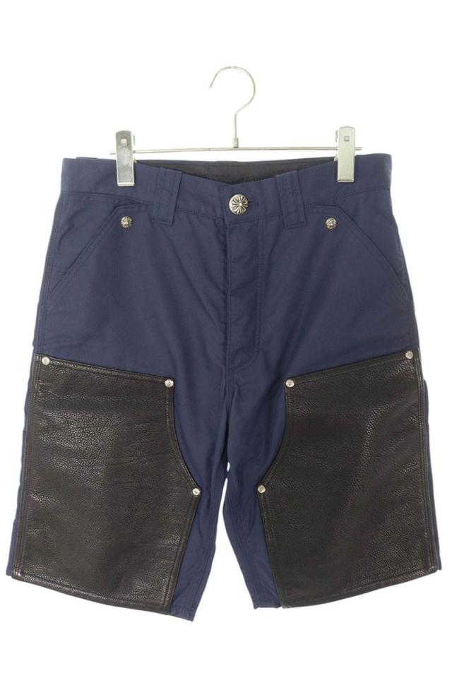 クロムハーツ サイズ:29インチ  CARPENTER クロスパッチ付きレザー切替ナイロンカーペンターハーフパンツ 中古 SJ02