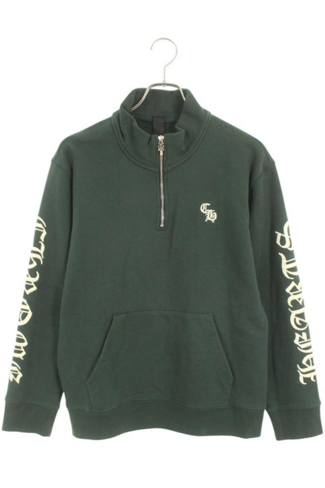 クロムハーツ サイズ:M  SLO RIDE 1 2 ZIP ロゴ刺繍ハーフジップスウェット 中古 GZ11