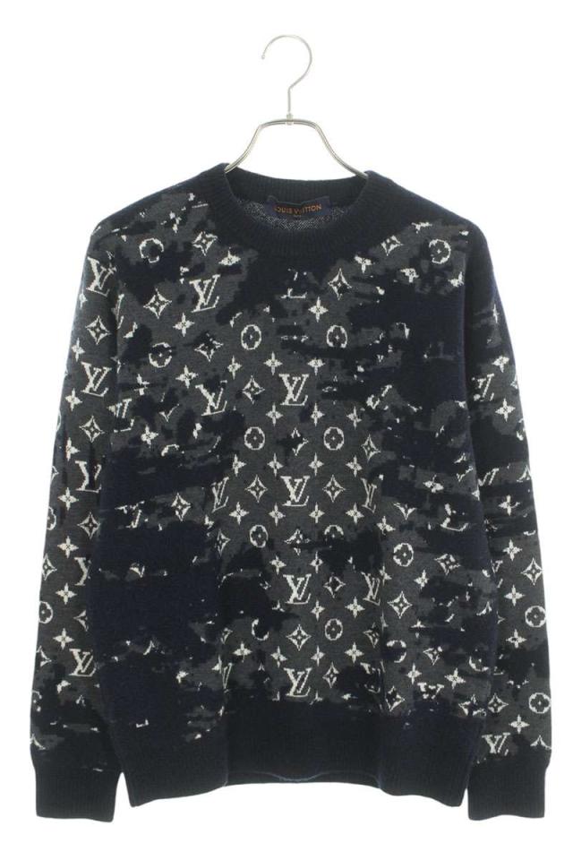 ルイヴィトン サイズ:M  RM211M ZMB HKN03W ディストレストモノグラムクルーネックニット 中古 SS13