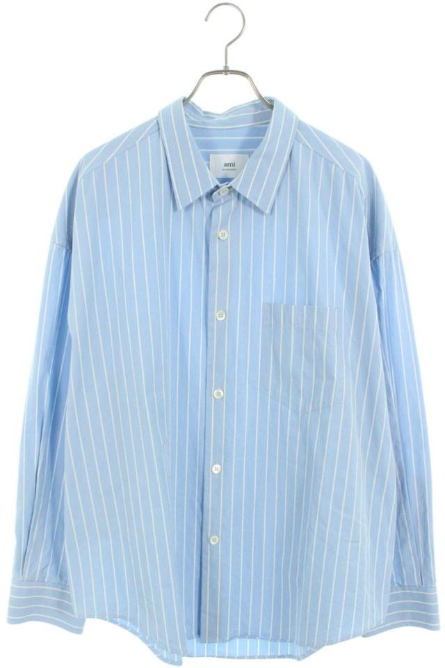 アミアレクサンドルマテュッシ サイズ:44  USH111.407 ストライプ長袖シャツ 中古 BS99